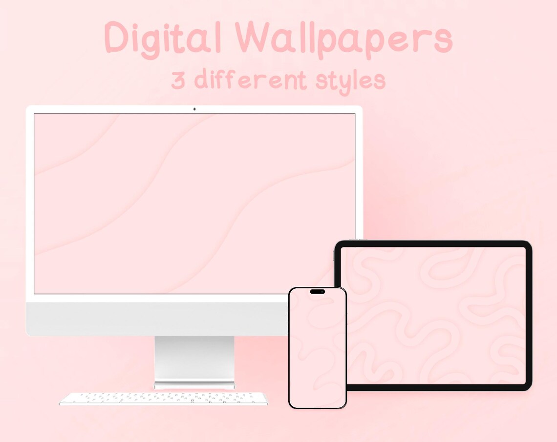 Cute Pink || Digital Wallpapers 3 Styles for Every Device Wallpapers ...