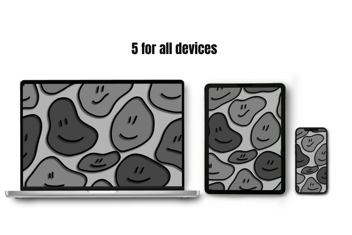 Wavy Smiley Face Wallpaper | Aesthetic Backgrounds (digital Download ...