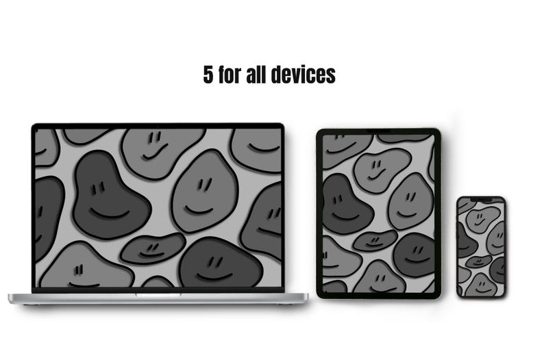 Wavy Smiley Face Wallpaper | Aesthetic Backgrounds (digital Download ...