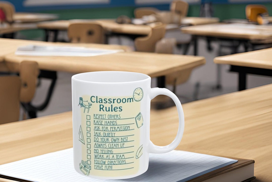 Teacher Mug With Classroom Rules. Gift for the First Day of School ...