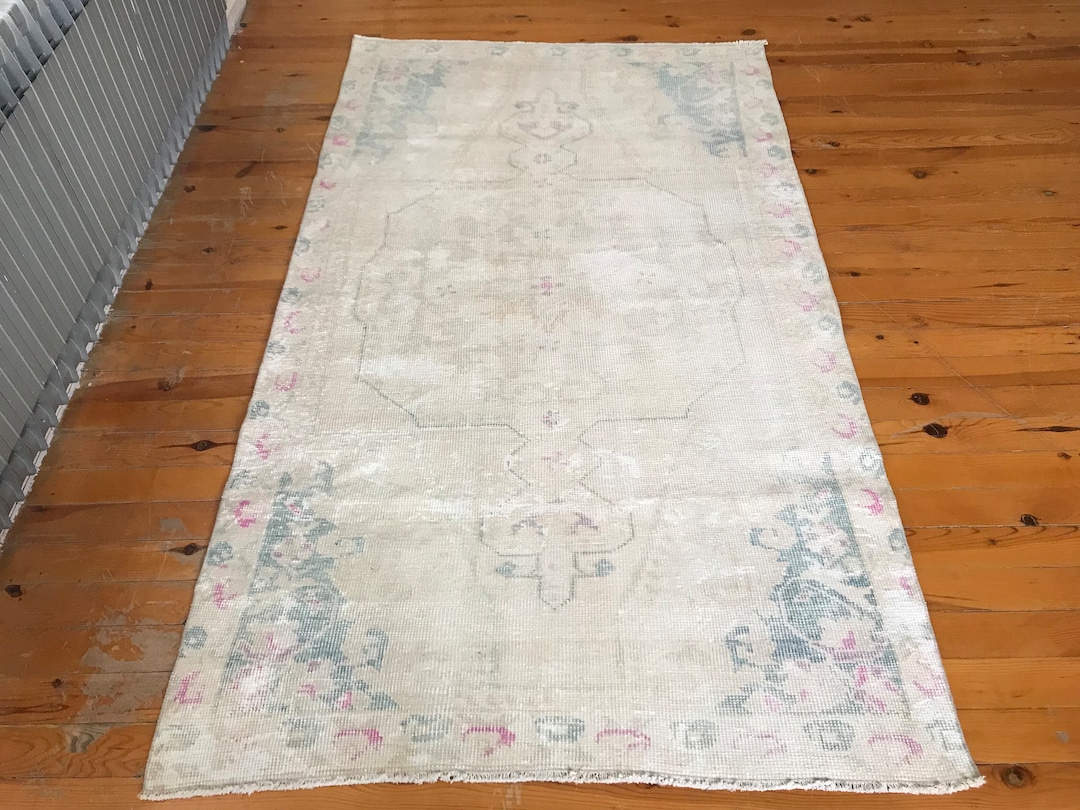 Vintage Elegance Rug for Your Living Room With a Muted Oushak - Etsy