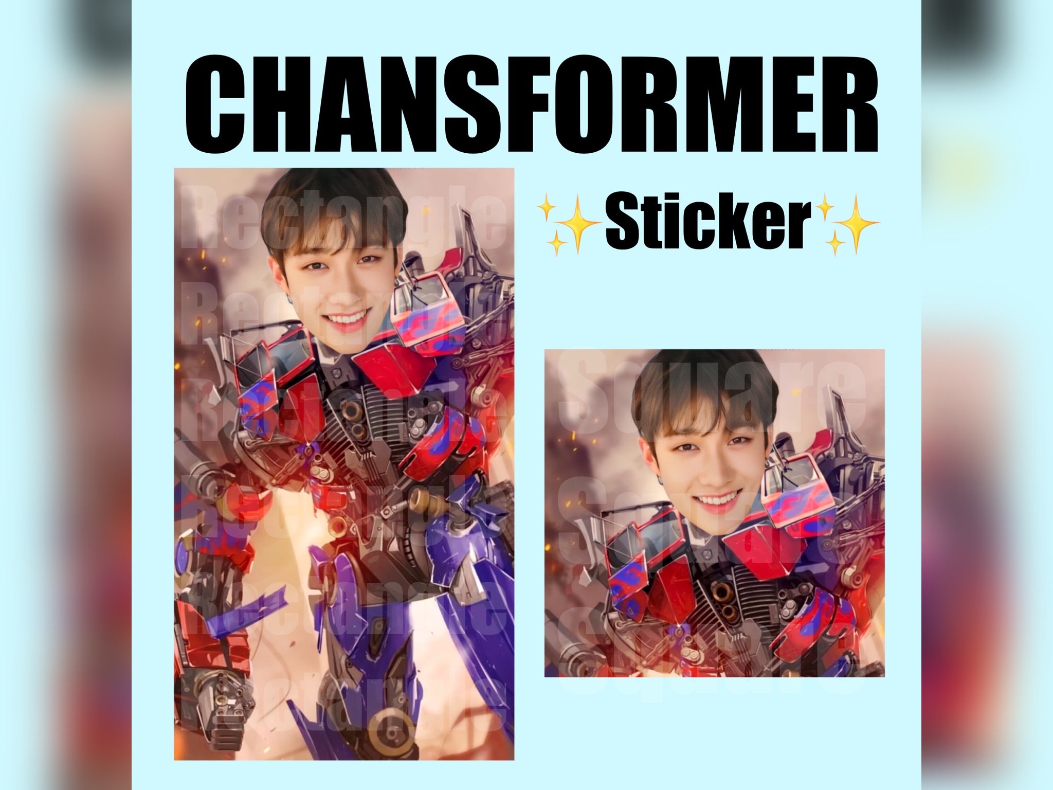 STRAY KIDS STICKERS - Die Cut - Bang Chan - Chansformer Optimus Fine - Etsy