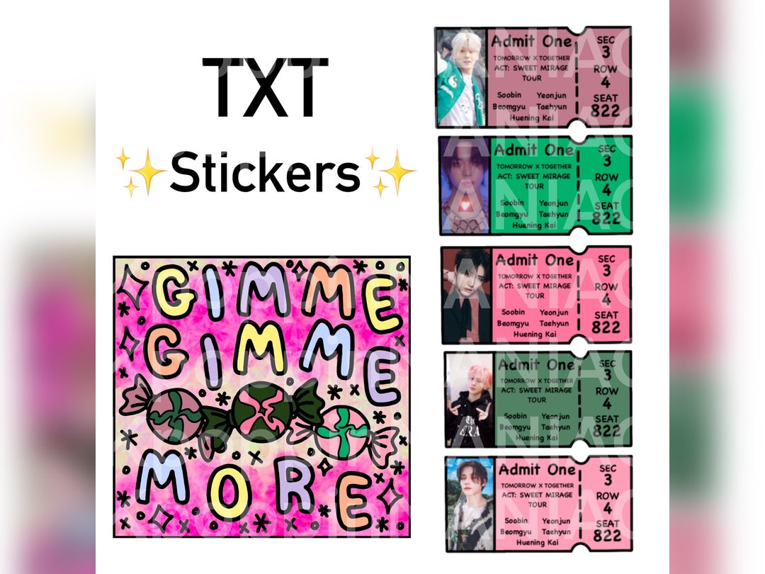 TXT TICKET STICKERS – Act: Sweet Mirage Tour 2023 Tickets - Soobin ...