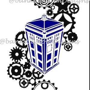 Tardis and Gears SVG - Etsy