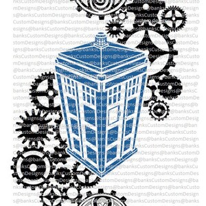 Tardis and Gears SVG - Etsy