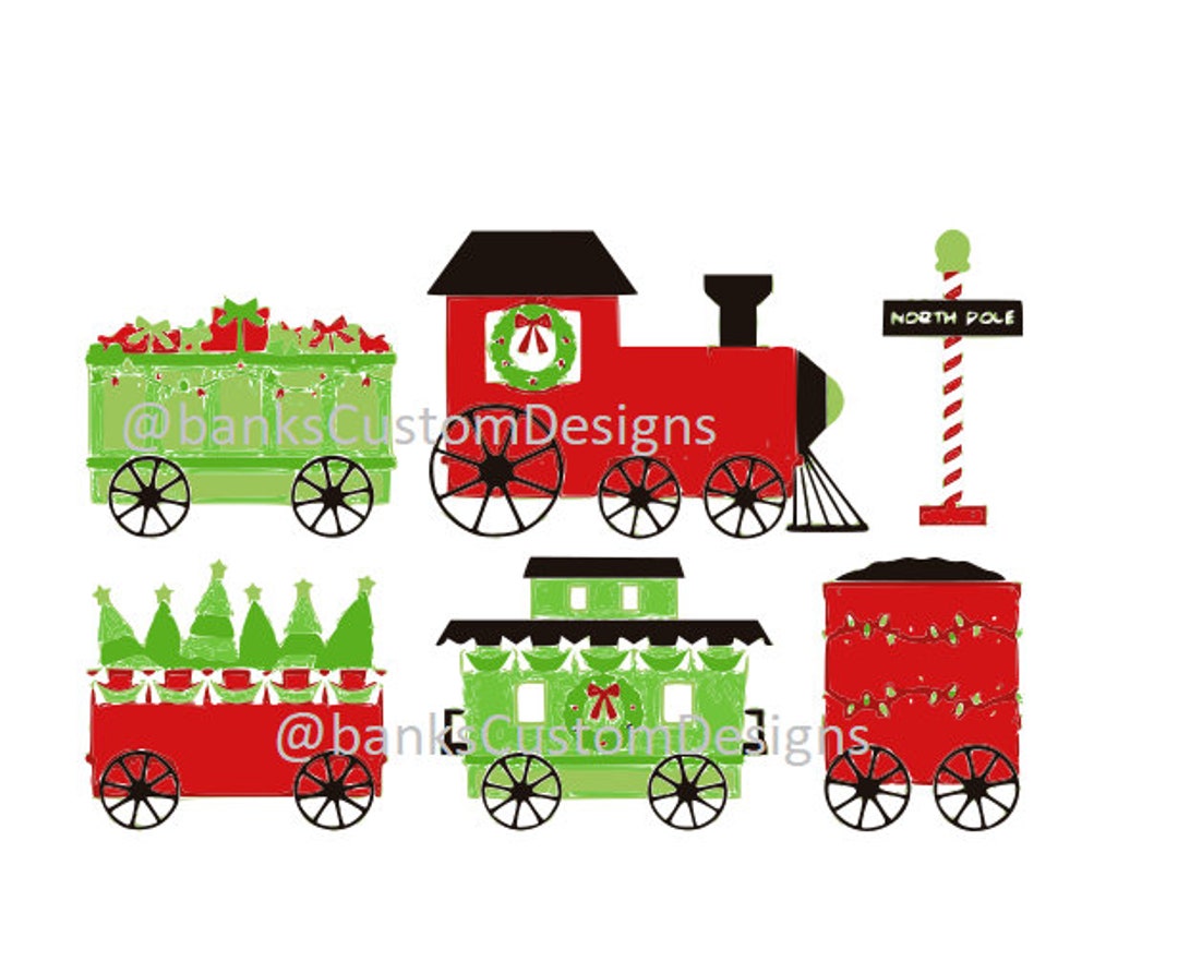 Christmas Train SVG - Etsy