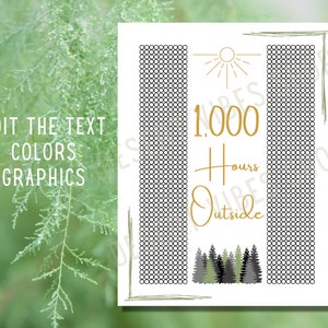 1000 Hours Outside Tracker Template - Digital Outdoor Activity Tracker ...