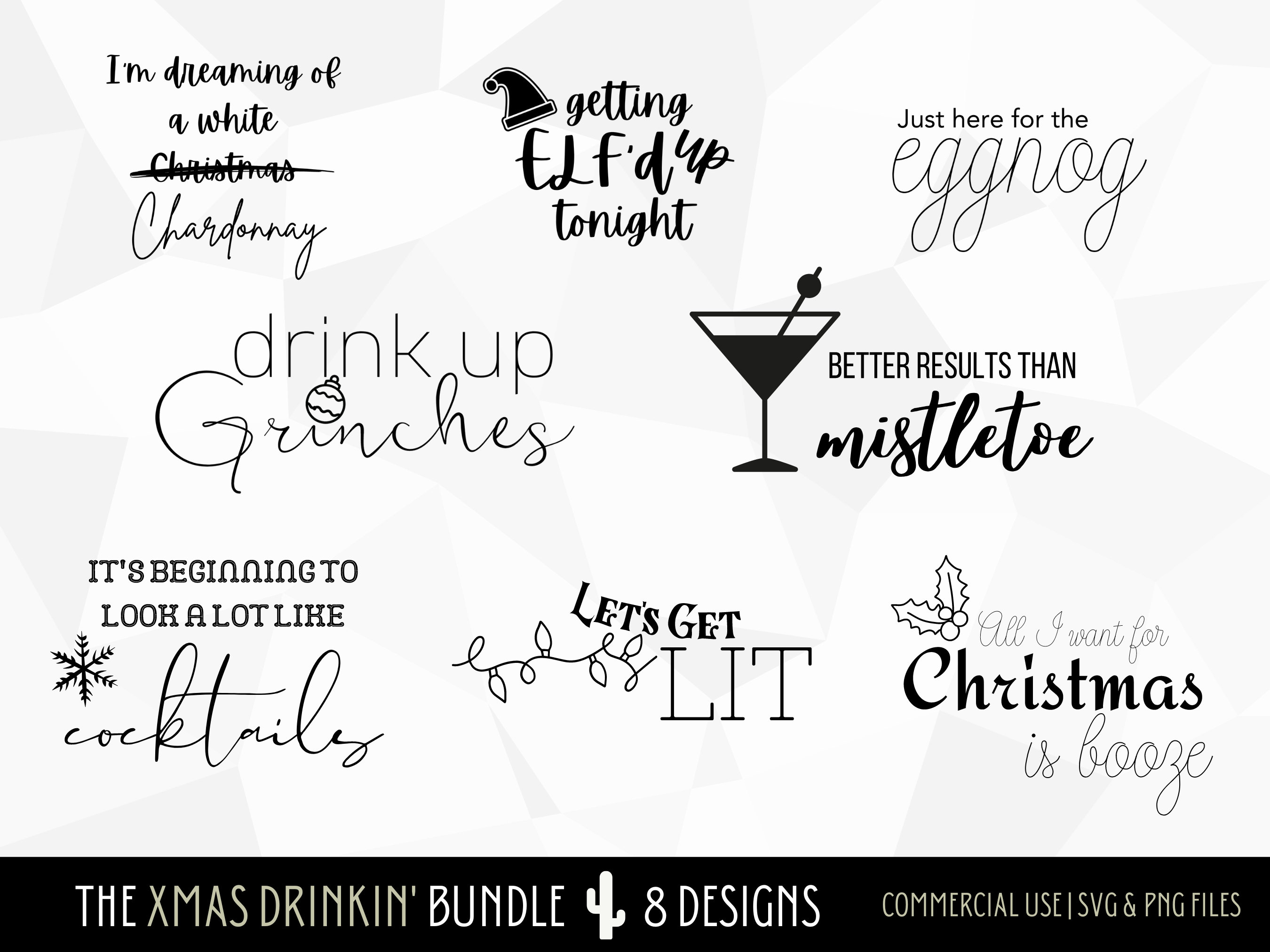 Christmas Pub Crawl SVG Bundle - 8 Designs! | Christmas Drink PNG ...