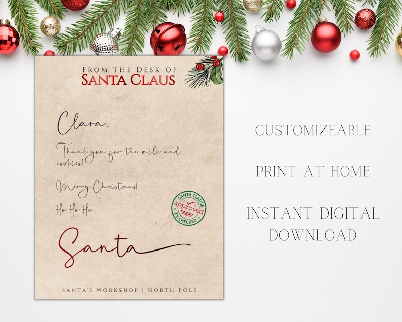 Letter From Santa | Editable Letter From Santa | Customizable Christmas ...