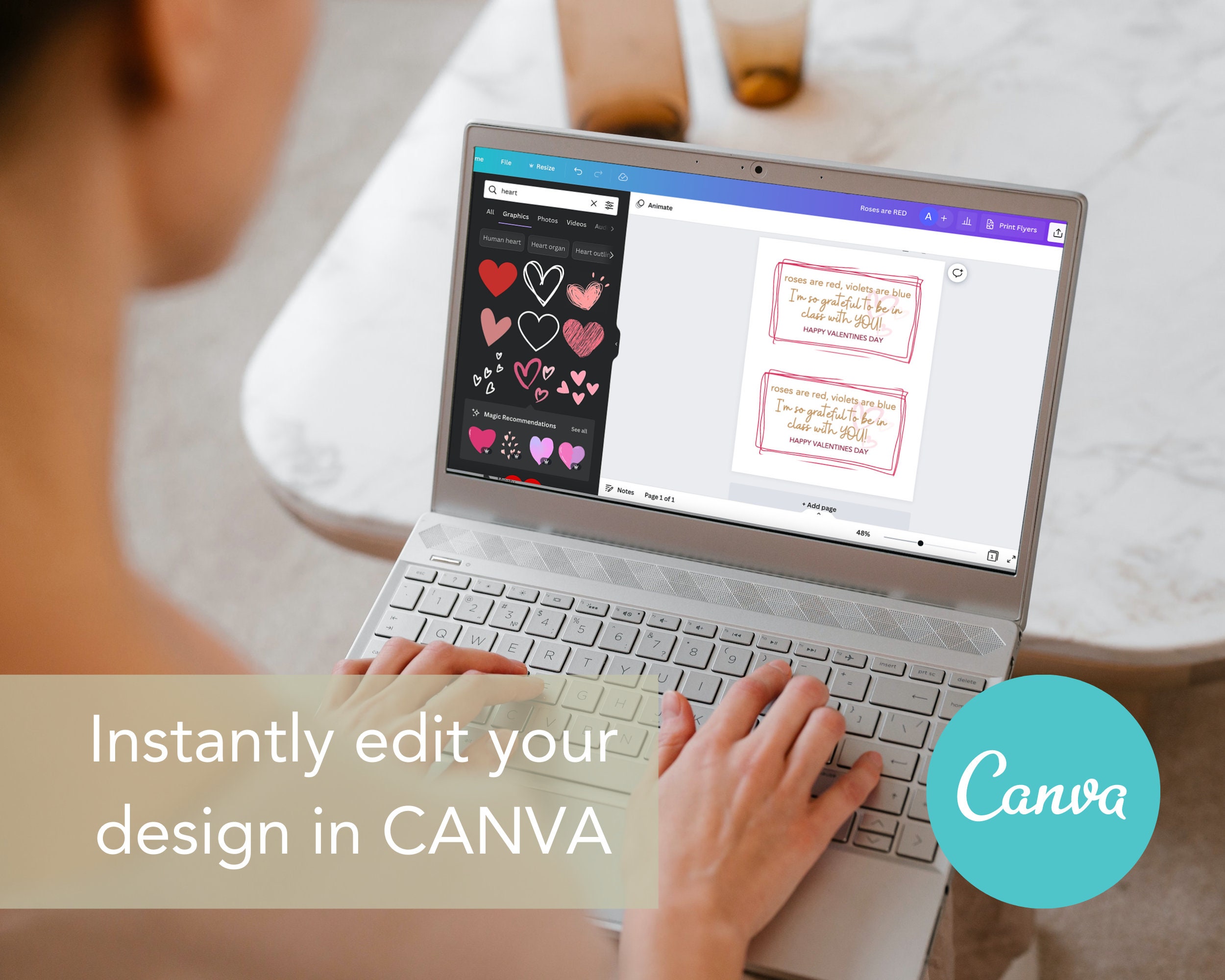 Classroom Valentines | Printable Student Valentine Cards | Instant ...