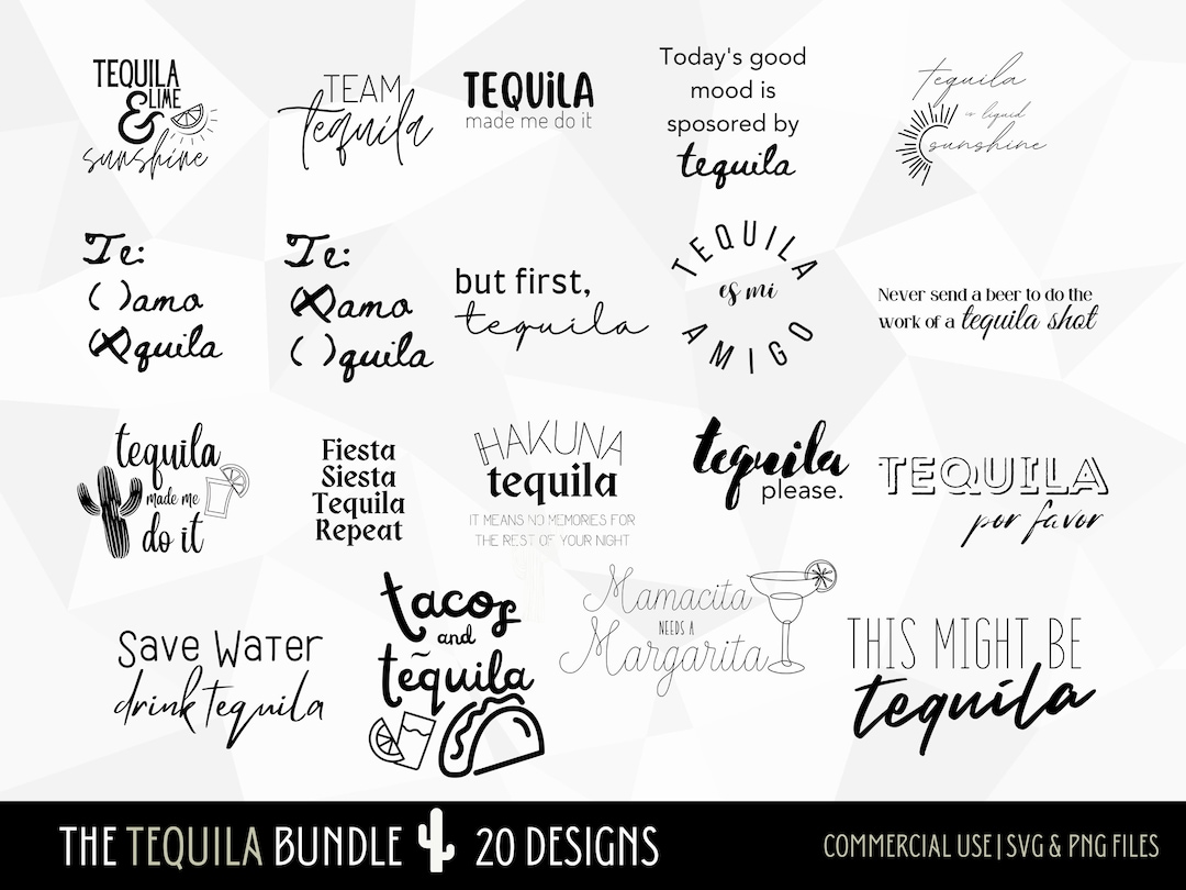 Tequila SVG Bundle - 20 Designs! | Party SVG, Fiesta SVG, Bachelorette ...