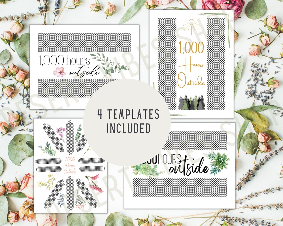 1000 Hours Outside Tracker Template - Digital Outdoor Activity Tracker ...