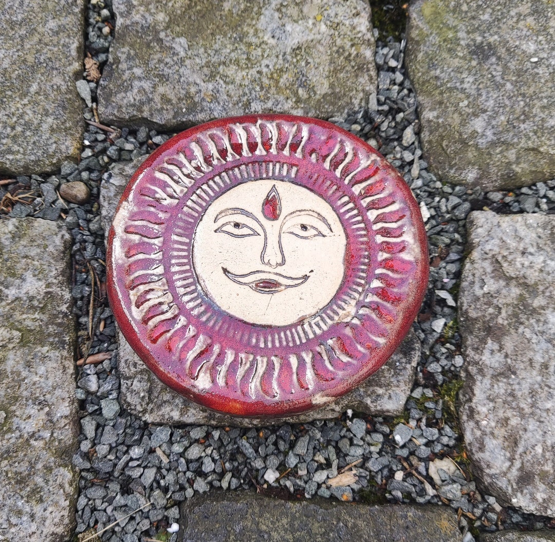 Ceramic Paving Stone Sun // Paths and Garden // Round Stone // Winter ...