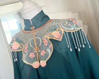Chinese Hanfu Accessories, Yunjian Garment Collar, Embroidered Cloud ...