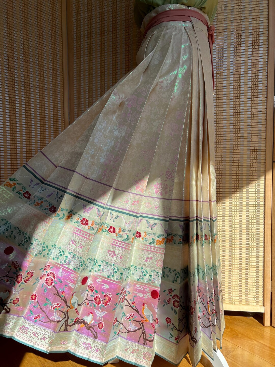 Chinese Traditional Hanfu, Ming Dynasty, Ma Mian Skirt, for Waist 82 ...