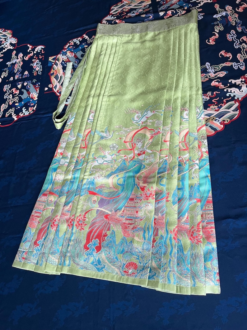 Hanfu tradicional chino de talla grande, falda Mamian, para cintura de ...