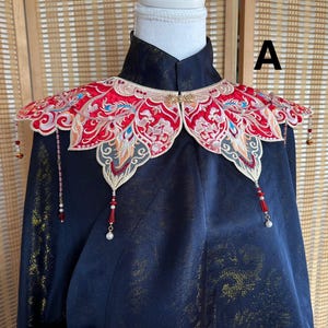 Hanfu Accessories, Chinese Yunjian Collar, Embroidered Cloud Shoulder ...