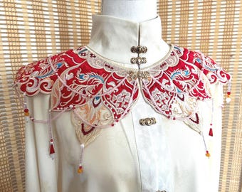 Chinese Hanfu Accessories, Yunjian Garment Collar, Embroidered Cloud ...