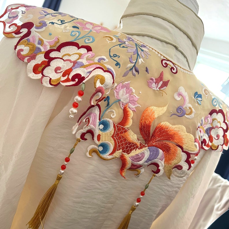 Chinese Hanfu Accessories Yunjian Garment Collar Embroidered - Etsy