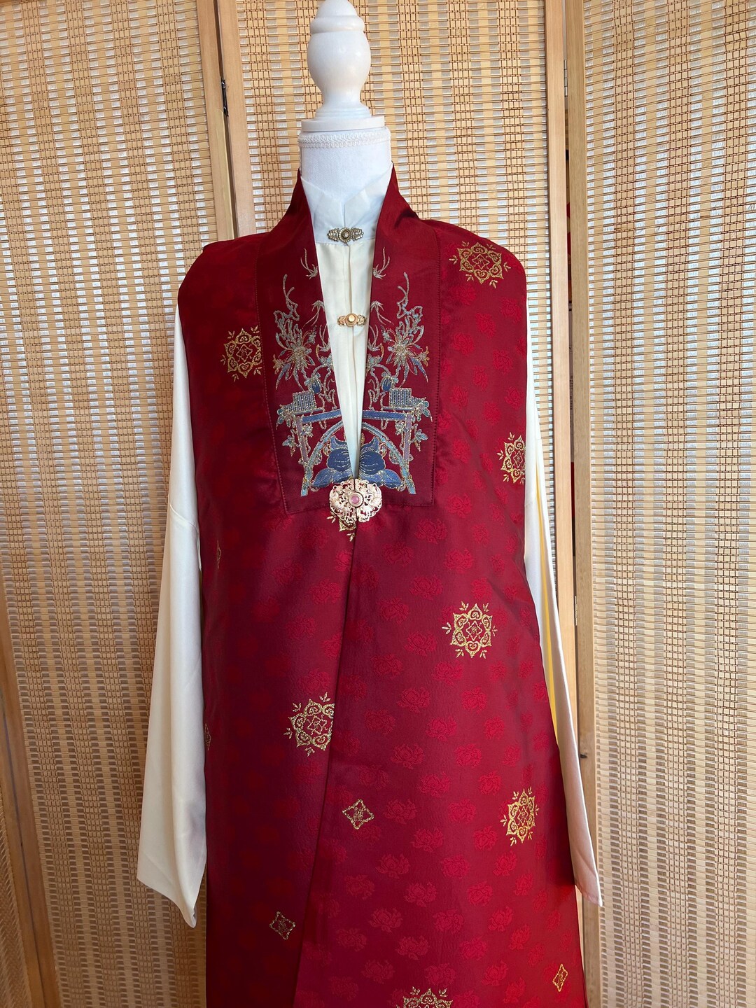 Holiday Gift, Chinese Traditional Clothing, Ming Dynasty Bijia, Red ...