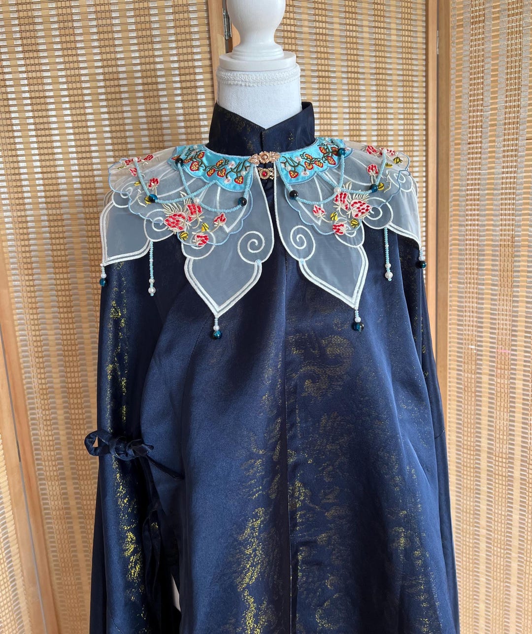 Chinese Hanfu Accessories, Bead Tassel, Cloud Shoulder, Embroidered ...