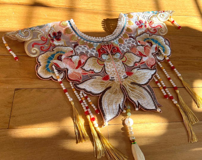 Hanfu Accessories, Bead Tassels, Cloud Shoulder, Embroidered Yunjian ...