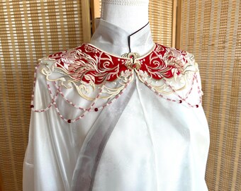 Chinese Hanfu Accessories, Yunjian Garment Collar, Embroidered Cloud ...