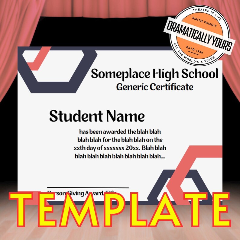 Generic Award Certificate 03, Canva Template, Theater Director, Actor ...