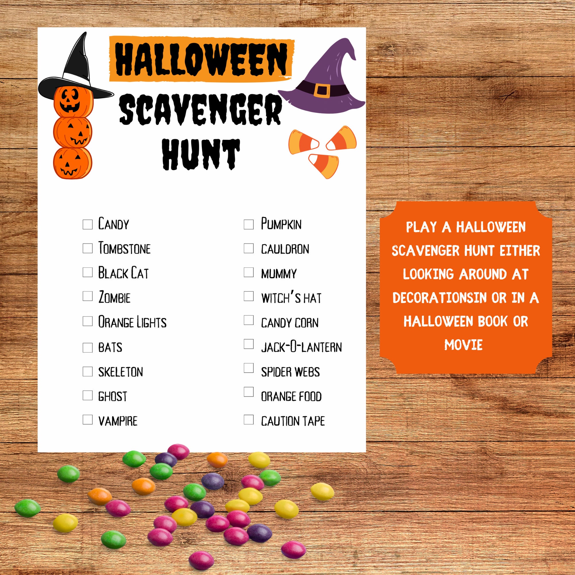 Halloween Party Game Scavenger Hunt Word Scramble Halloween - Etsy
