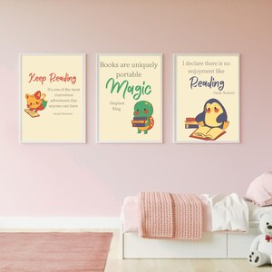Boho Reading Posters for Reading Nook or Classroom Decor/set of 3 ...