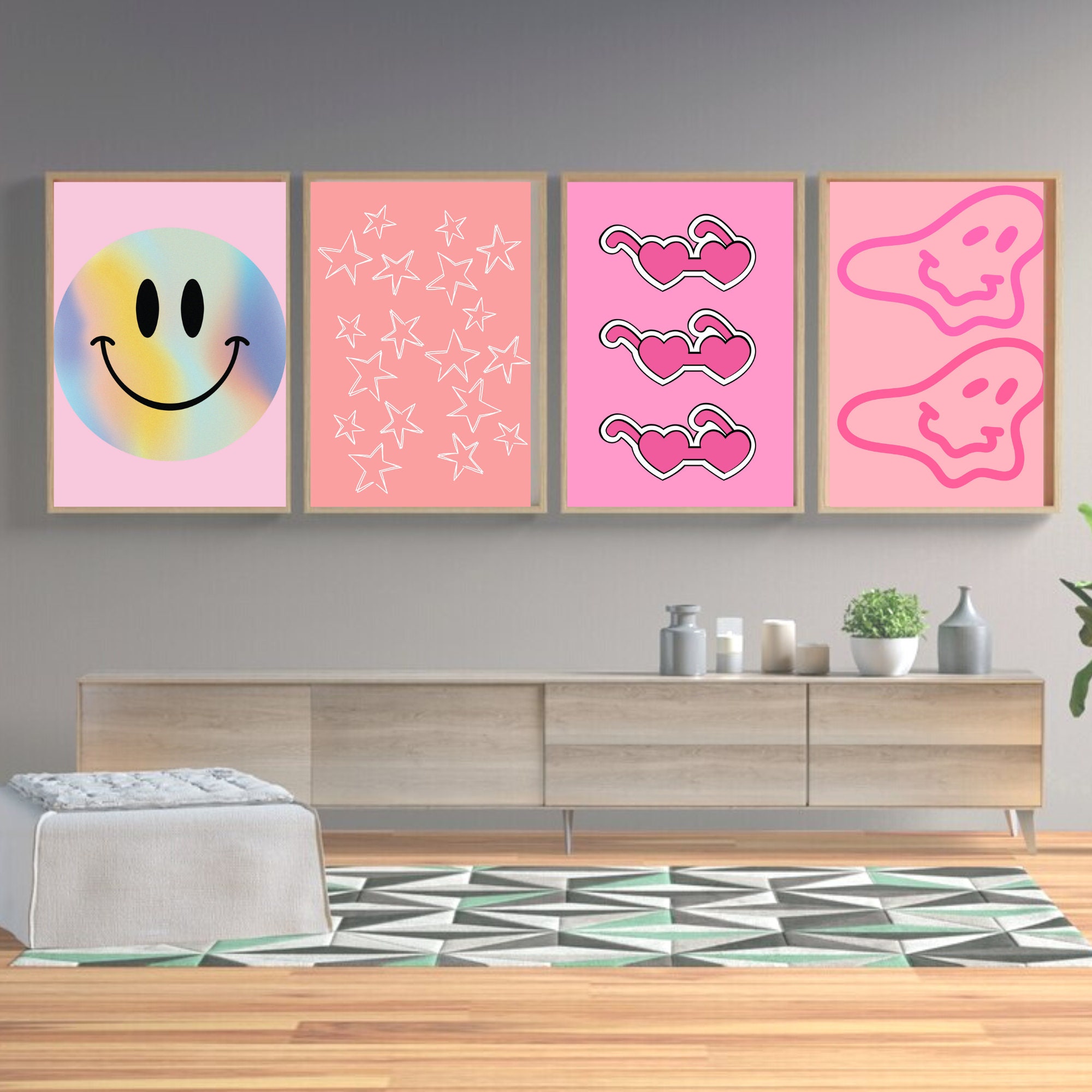 Preppy, Hot Pink Wall Art/funky, Girly Dorm Room Decor/feminist Wall ...