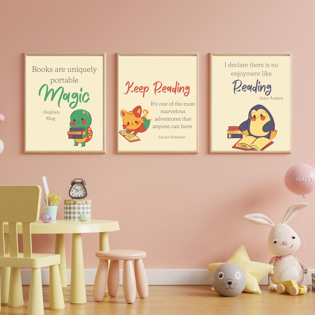 Boho Reading Posters for Reading Nook or Classroom Decor/set of 3 ...