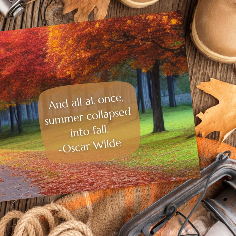 Oscar Wilde Poster / "and All at Once Summer Collapsed Into Fall ...