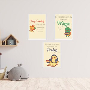 Boho Reading Posters for Reading Nook or Classroom Decor/set of 3 ...
