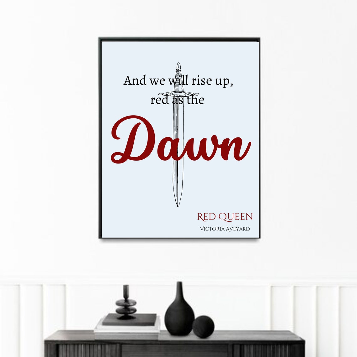 Red Queen Quote Art Print/ Victoria Aveyard Book Art/ Red as the Dawn ...