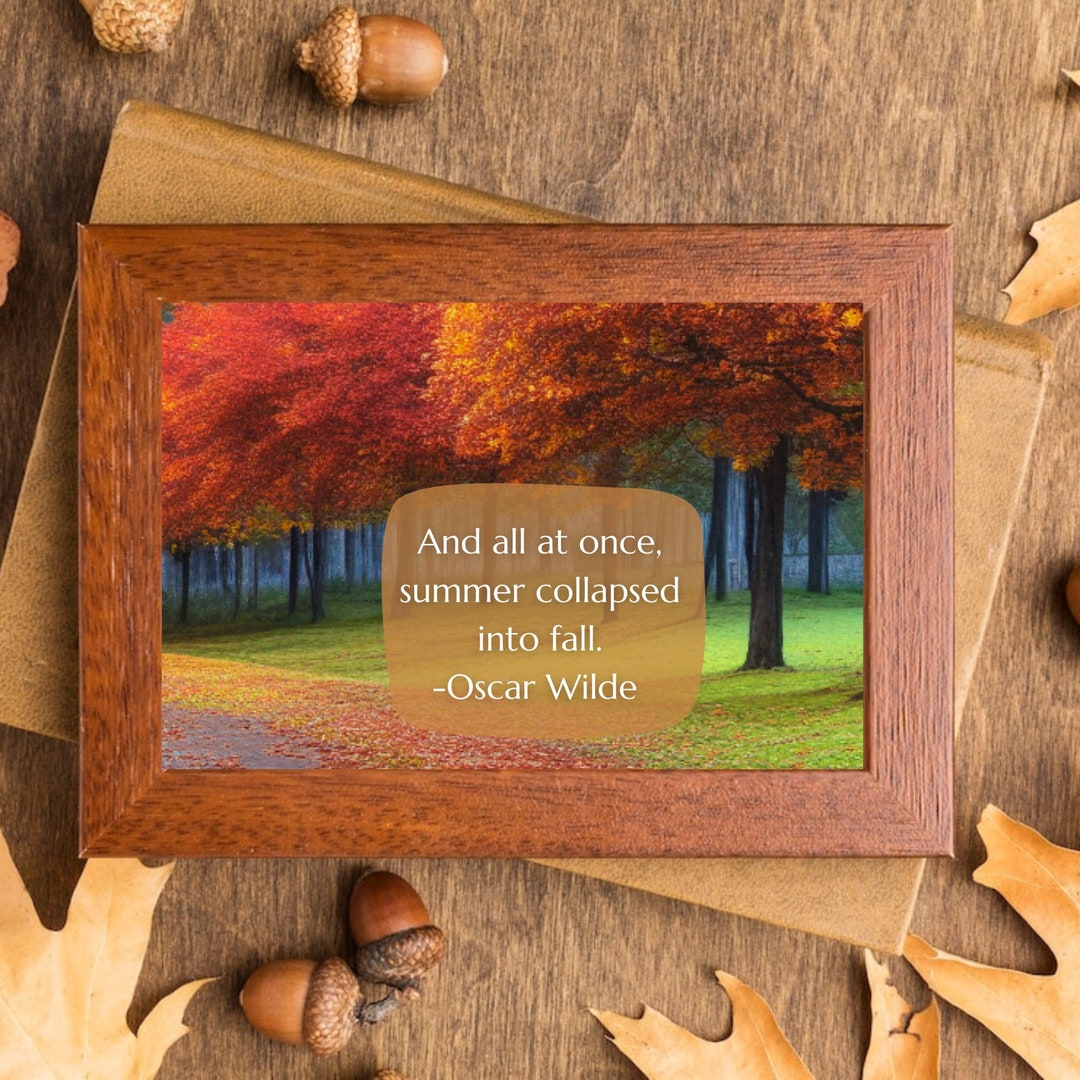 Oscar Wilde Poster / "and All at Once Summer Collapsed Into Fall ...