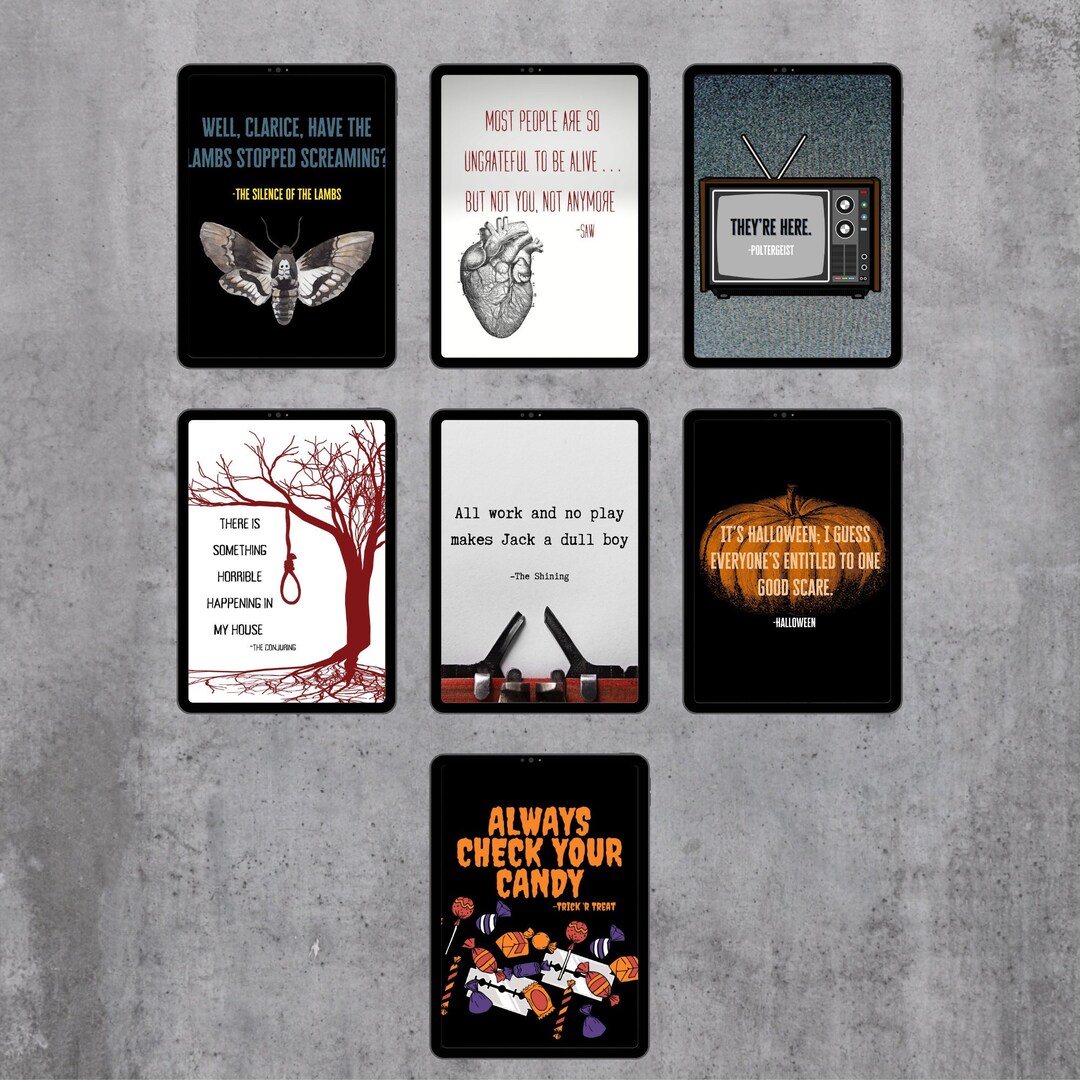 Set of 7/horror Movie Quote Bundle/saw/silence of the Lambs/the ...