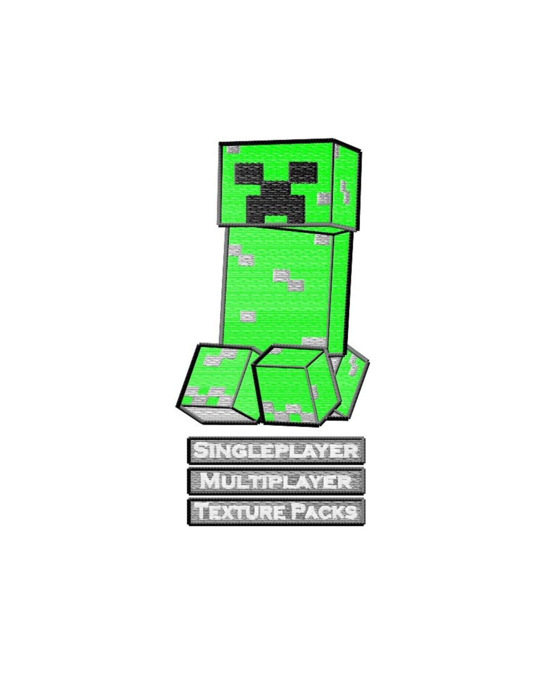 Creeper Minecraft Embroidery Service Minecraft Gaming Digital Logo ...