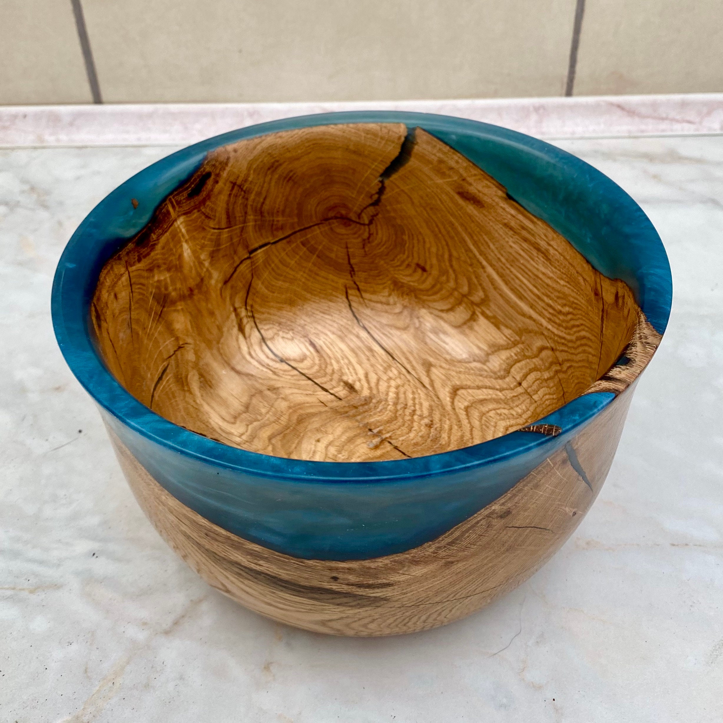 Decorative Bowl Made of Oak and Epoxy Resin. - Etsy