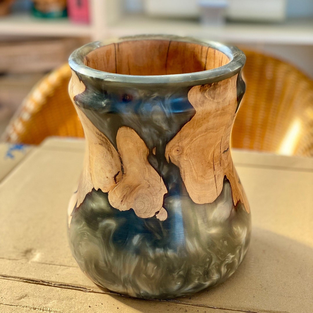 Decorative Vase Made From Apple Tree Roots and Epoxy Resin. - Etsy