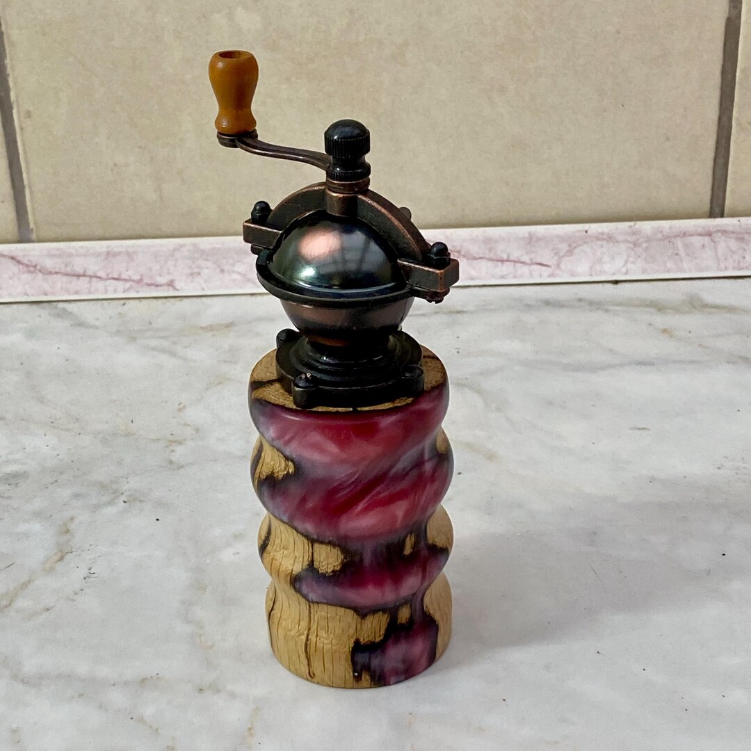 Handmade Pepper Mill, Lathe-turned From Wood and Epoxy Resin. - Etsy