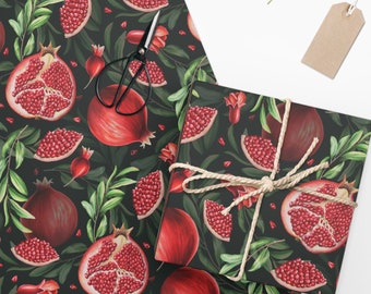 Pomegranate Wrapping Paper 20 X 29 Inch Sheets Gift for Her - Etsy
