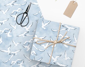 Seagull Christmas Wrapping Paper. Christmas Paper With a Gull. - Etsy