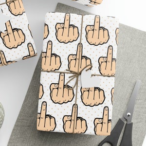 Middle Finger Wrapping Paper Roll, Funny Middle Finger Gift Wrapping ...