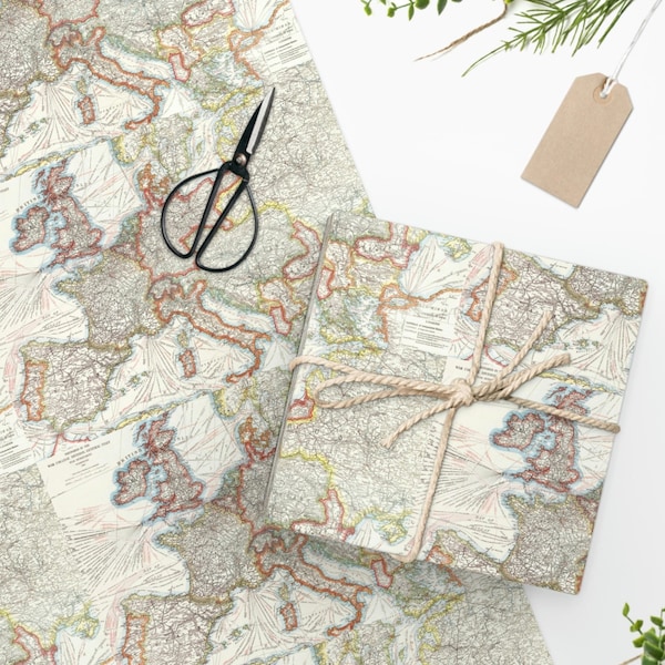World Map Wrapping Paper - Etsy
