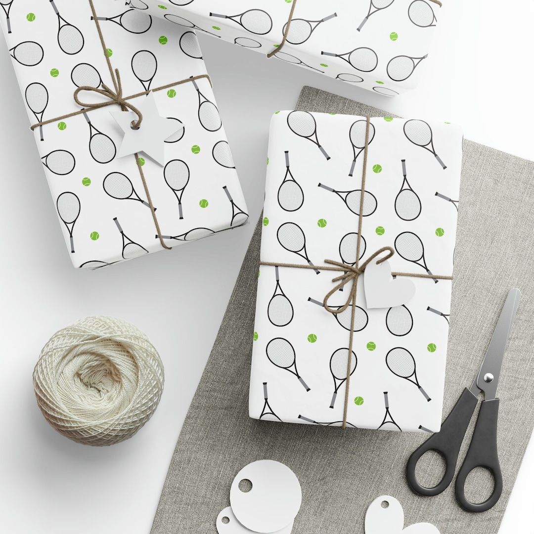 Tennis Wrapping Paper Roll, Tennis Balls Gift Wrapping Paper, Tennis ...