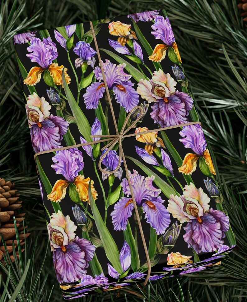 Iris Flower Wrapping Paper Roll, Iris Flower Gifts, Iris Wrapping Paper ...