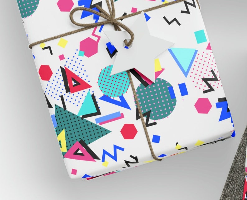 Memphis Design Gift Wrapping Paper, 1980's Memphis Design Wrapping ...