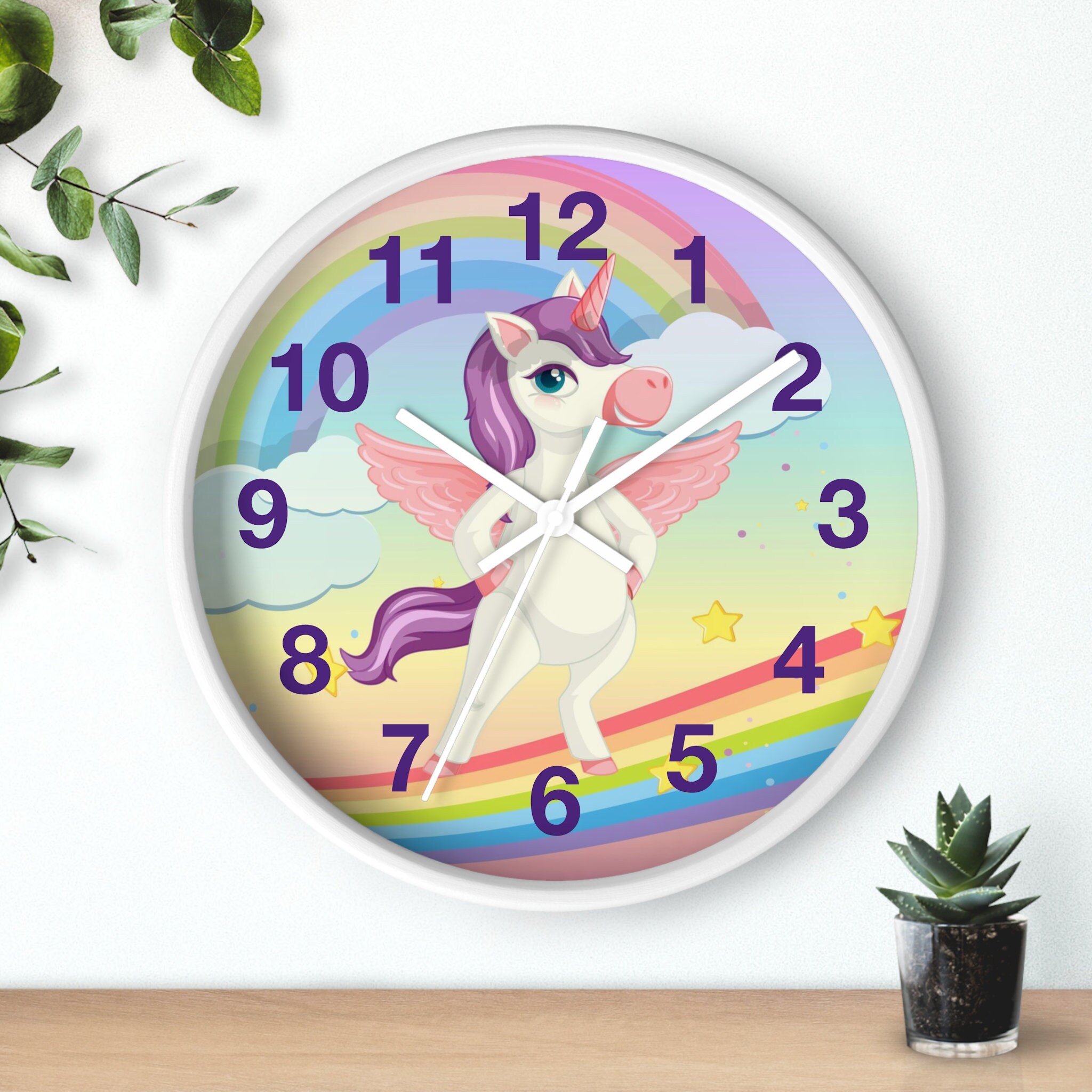 Unicorn Wall Clock Beautiful Unicorn Clock Rainbow Unicorn - Etsy