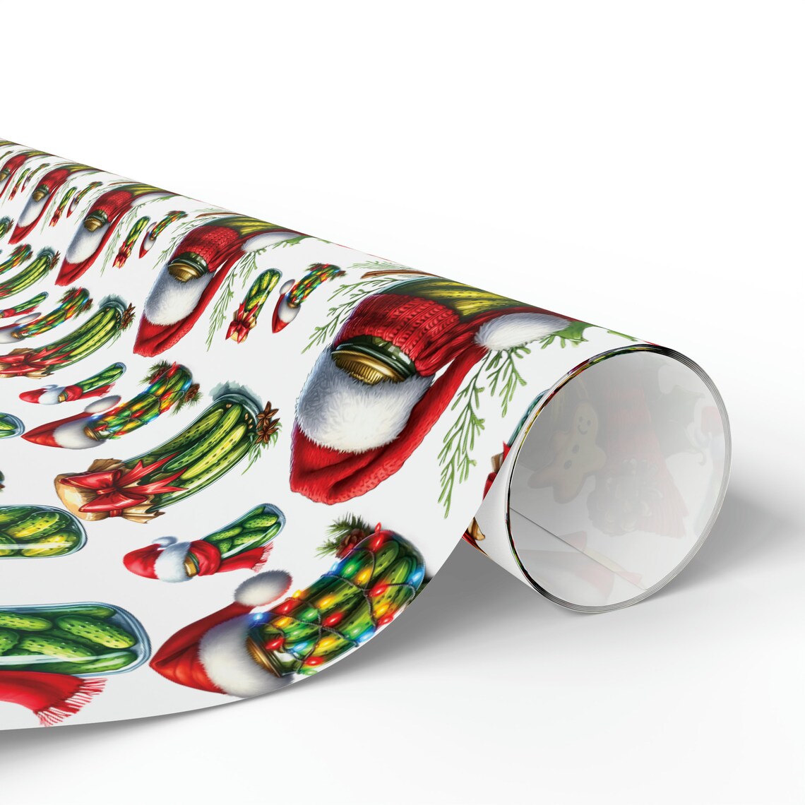 Santa Pickle Jar Gift Wrapping Papers, Pickle Gift Wrapping Paper ...